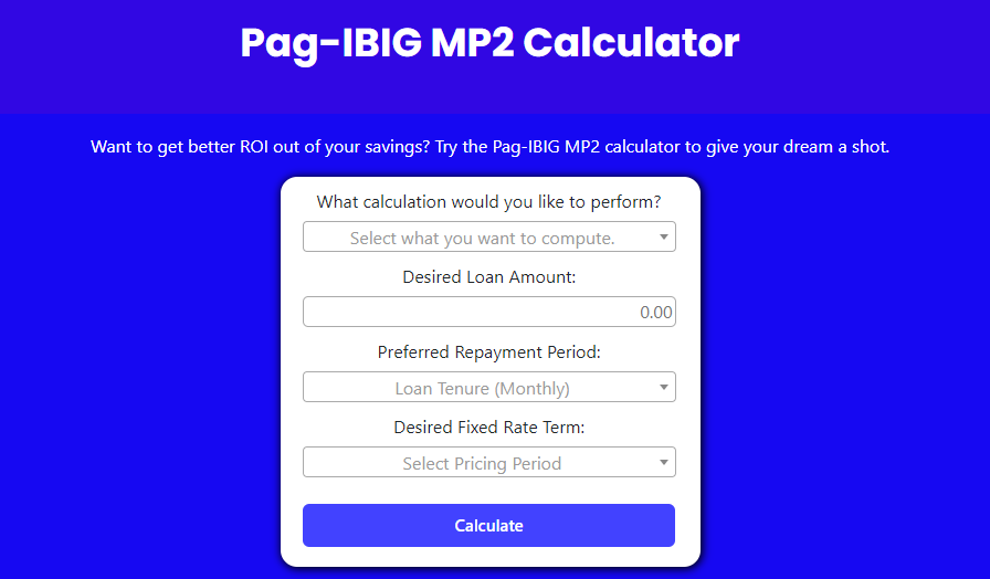 Pag-IBIG MP2 Calculator | Maximize Your Savings & Earnings
