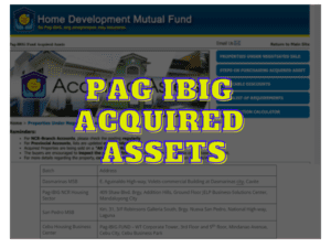 PAG IBIG Acquired Assets | Foreclosed Assets List [2025]